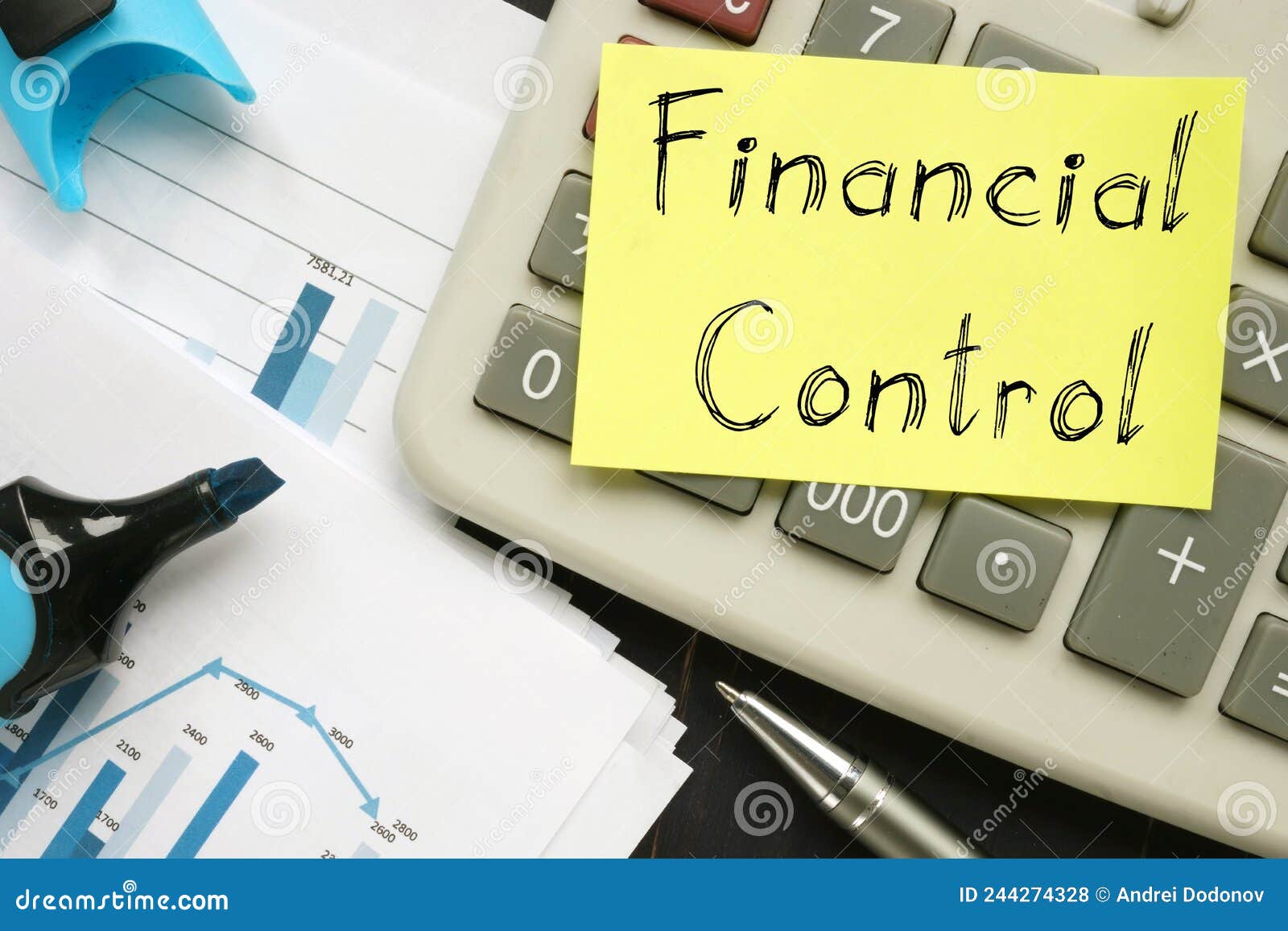 Financial Control is Shown on the Photo Using the Text Stock ...