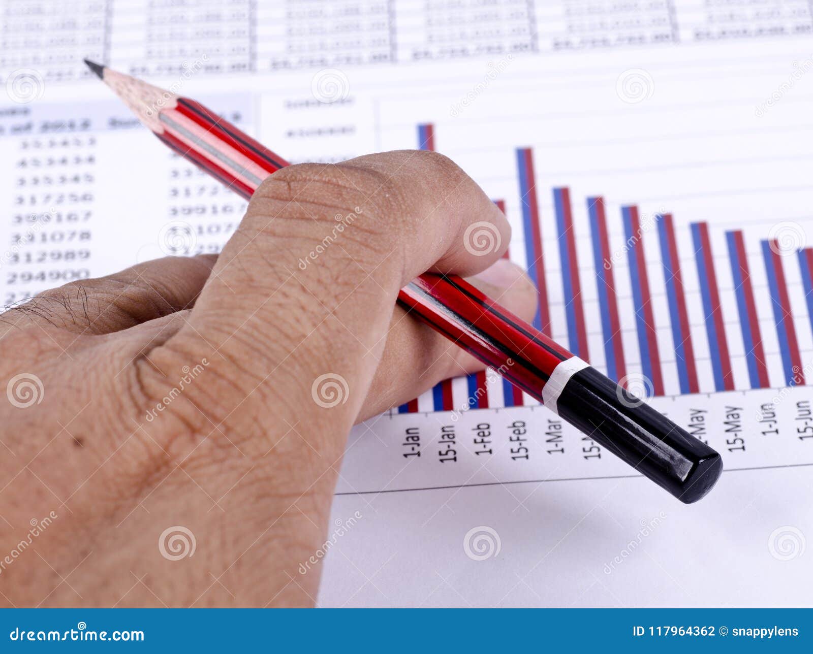 A Financial Credit Report with a Pencil Stock Photo - Image of ...
