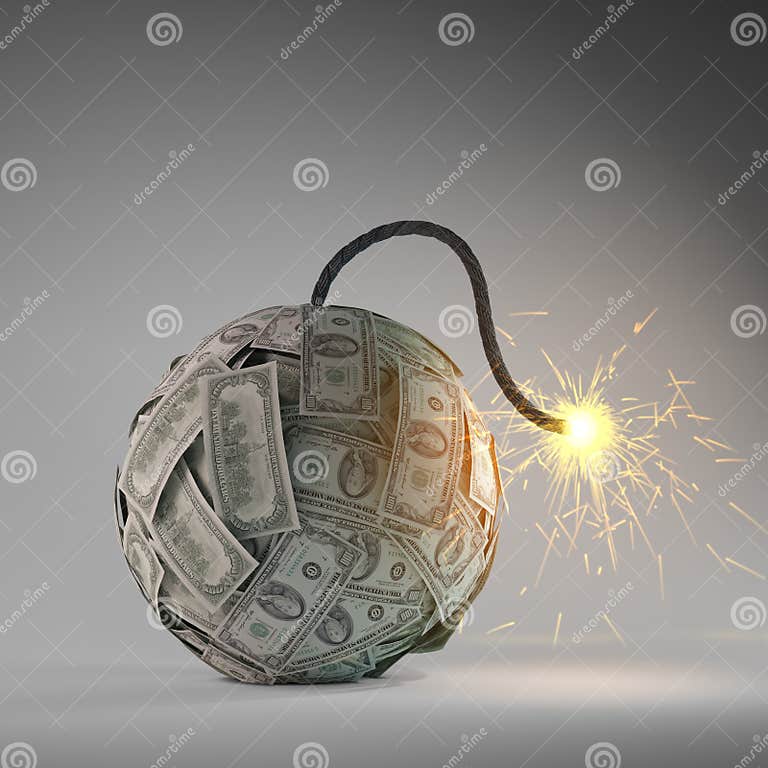 Financial crisis bomb stock illustration. Illustration of bankrupt ...