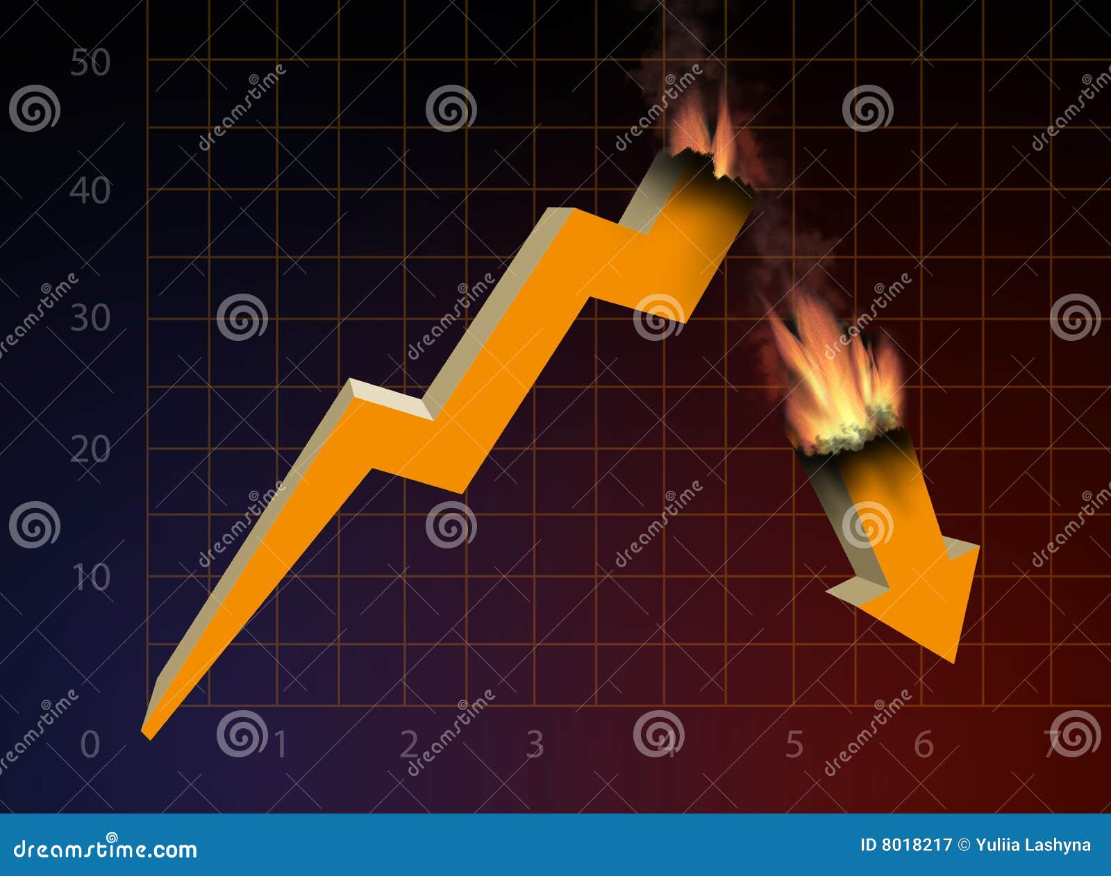 Financial crisis graph stock illustration. Illustration of money - 8018217