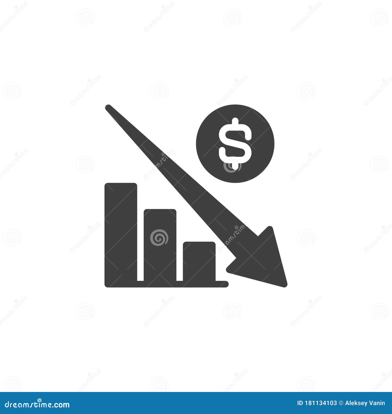 Financial Crisis Graph Vector Icon Stock Vector - Illustration of ...