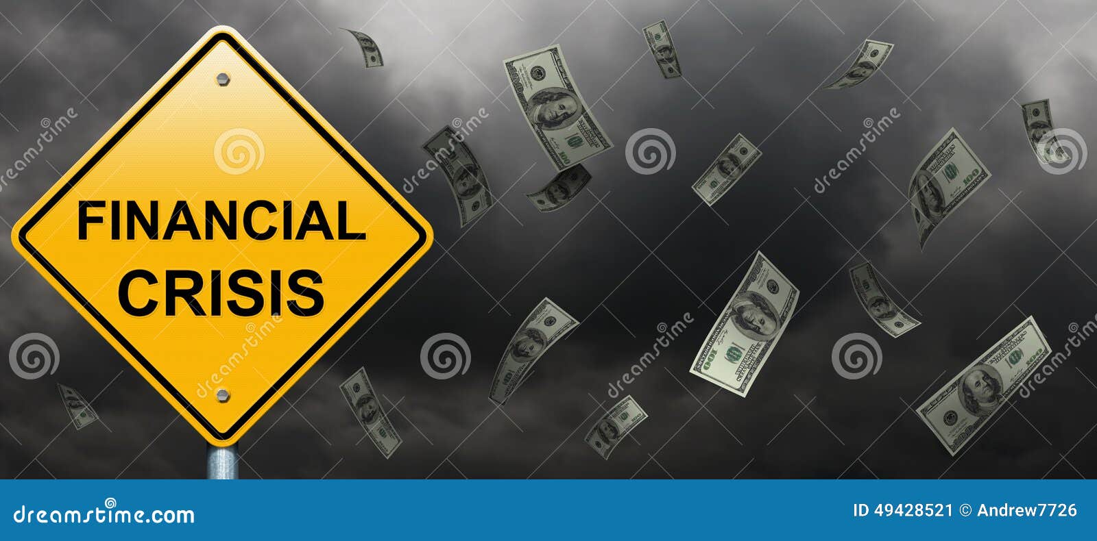 Financial crisis road sign stock illustration. Illustration of dark ...