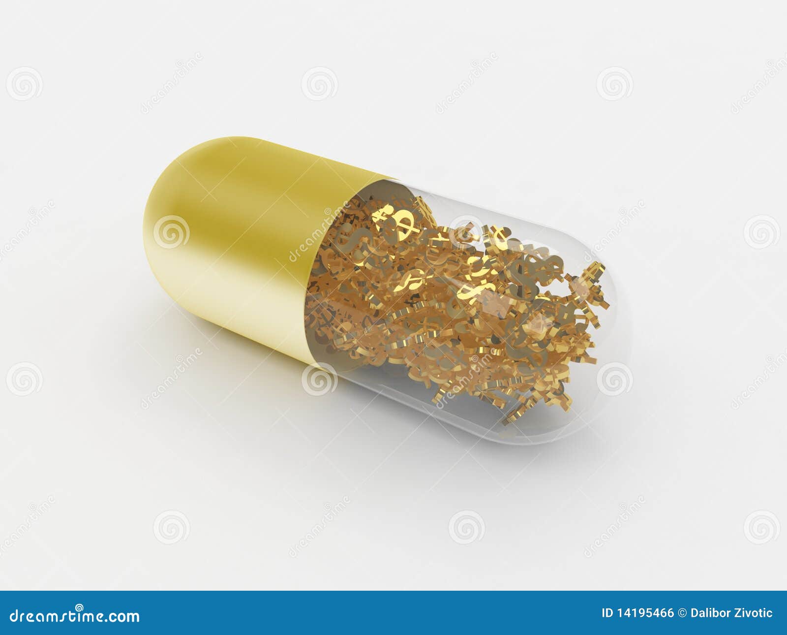 Financial Cure ( Gold Capsule with Lots of Dollars Stock Illustration ...