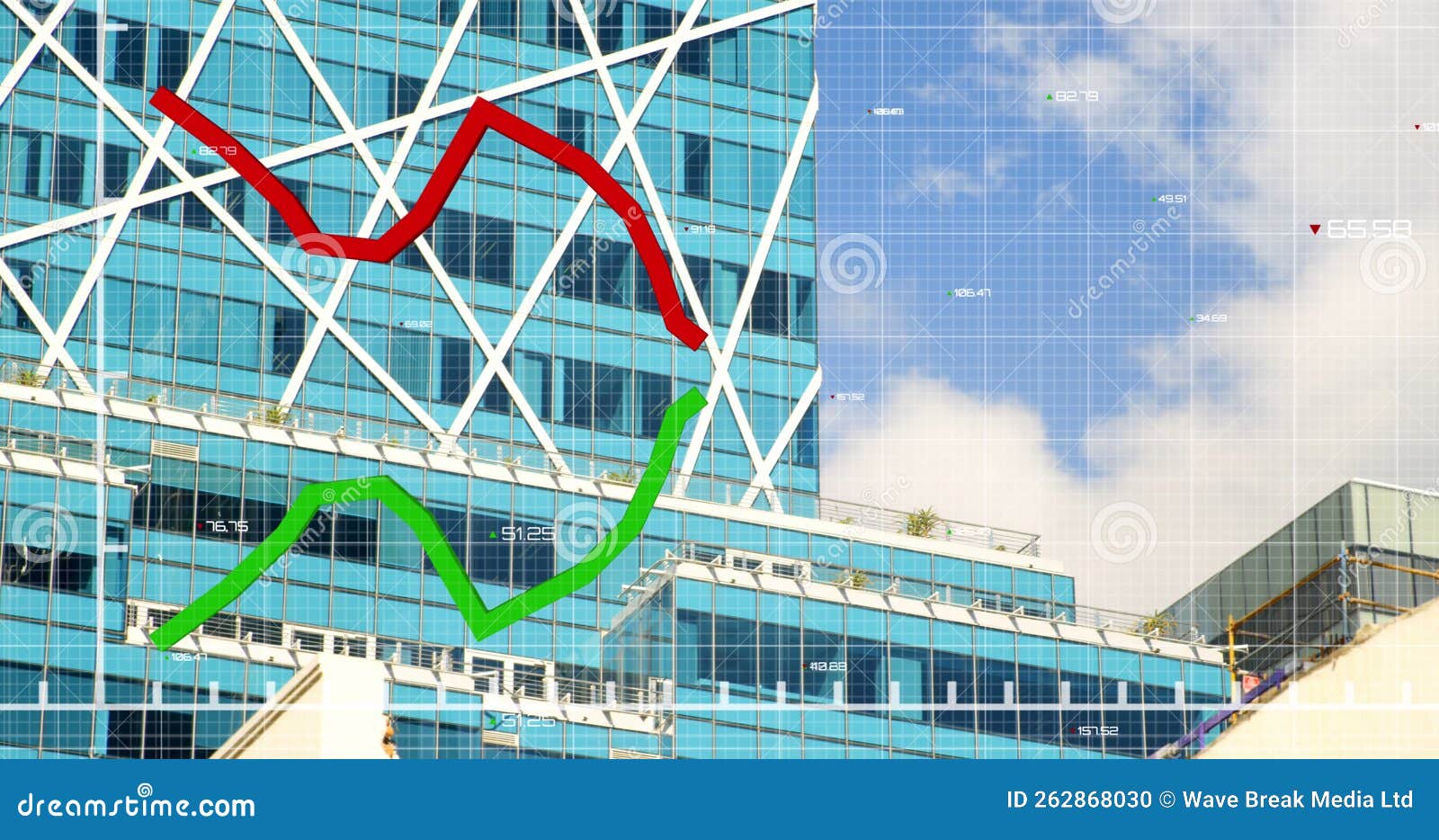 Financial Curves Over Building Site. Stock Illustration - Illustration ...