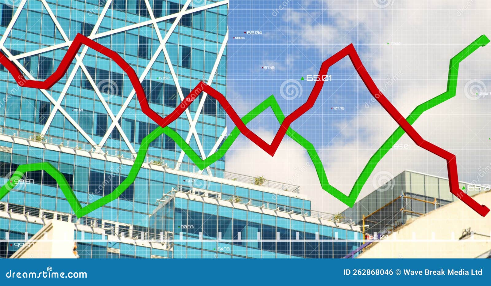 Financial Curves Over Building Site. Stock Illustration - Illustration ...