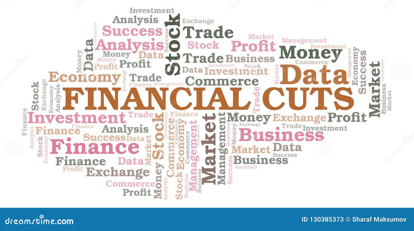 Financial Cuts word cloud. stock illustration. Illustration of ...