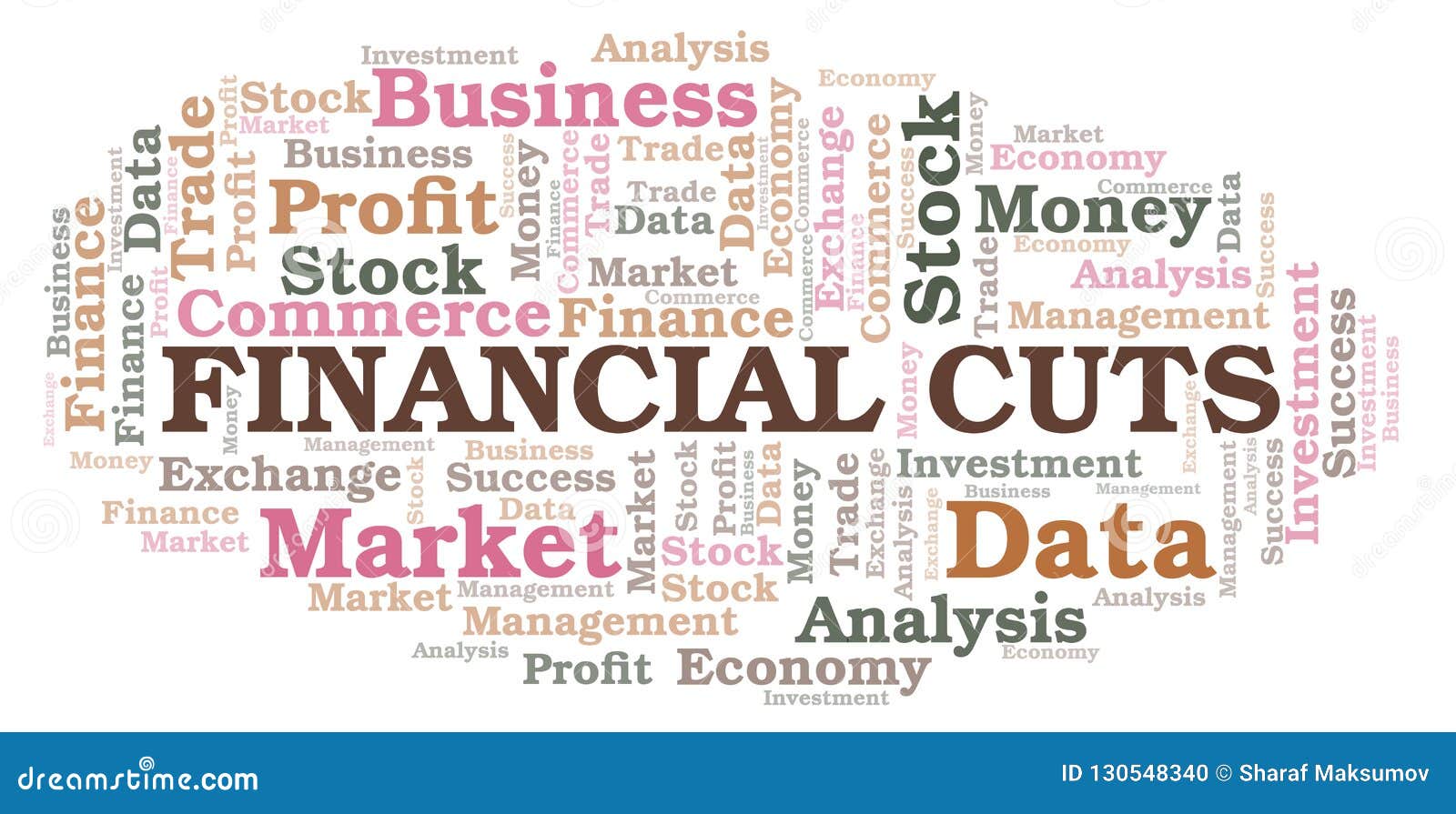 Financial Cuts word cloud. stock illustration. Illustration of card ...