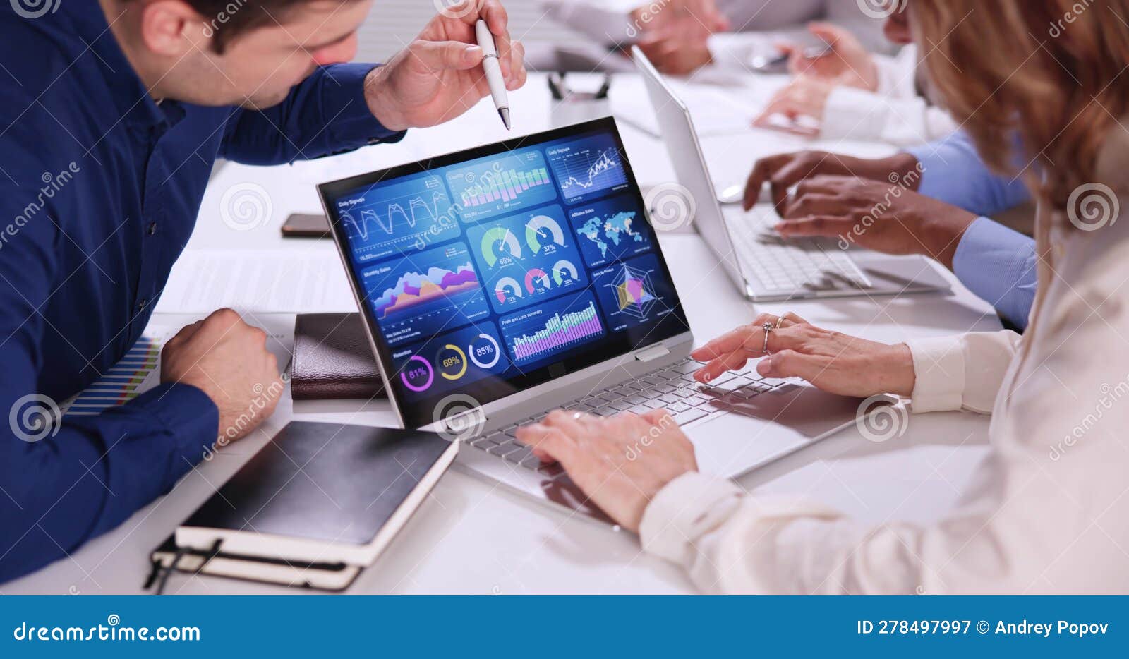 Financial Dashboard Analysis at Meeting Stock Image - Image of meeting ...