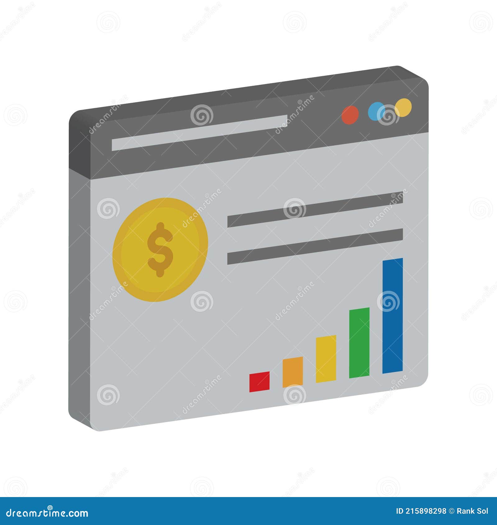 Financial Dashboard Isometric Style Vector Icon Which Can Easily Modify ...