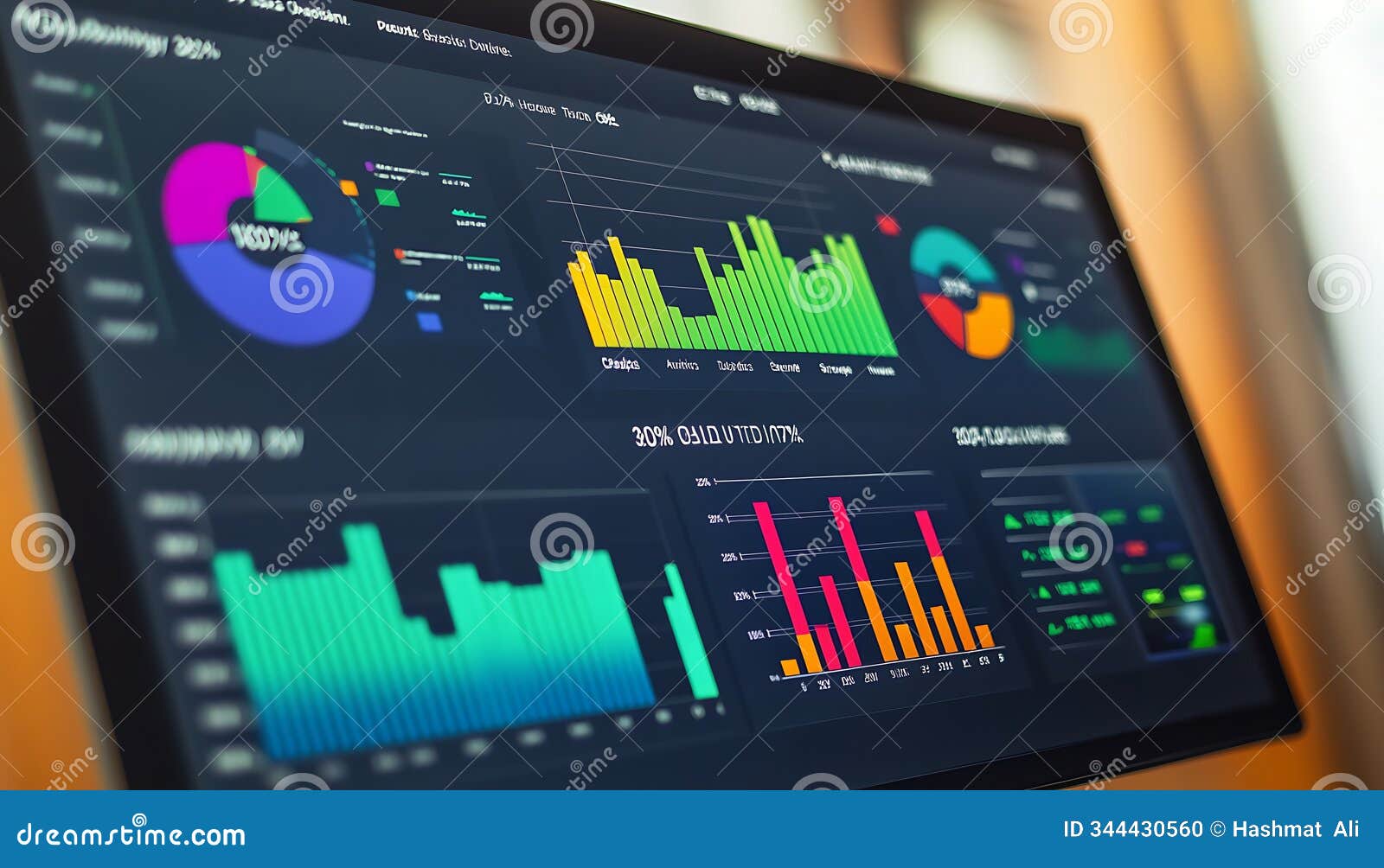 Financial Dashboard Screen, Colorful Data Charts, Clean Interface Stock ...