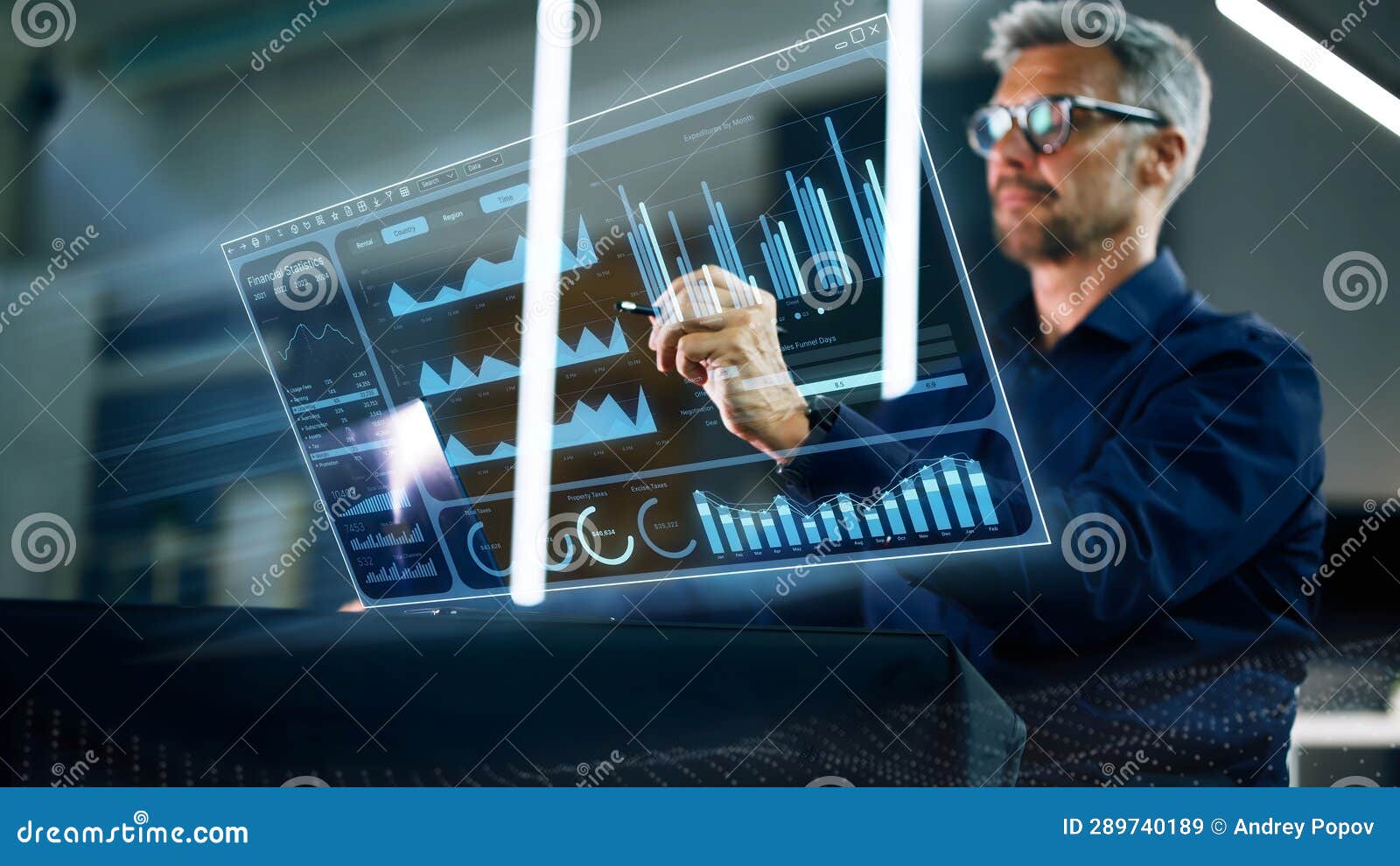 Financial Data Analyst stock image. Image of dashboard - 289740189