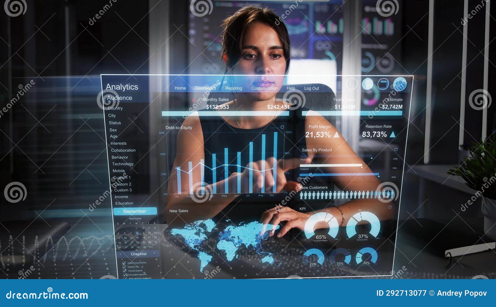Financial Data Analyst stock image. Image of profitable - 292713077
