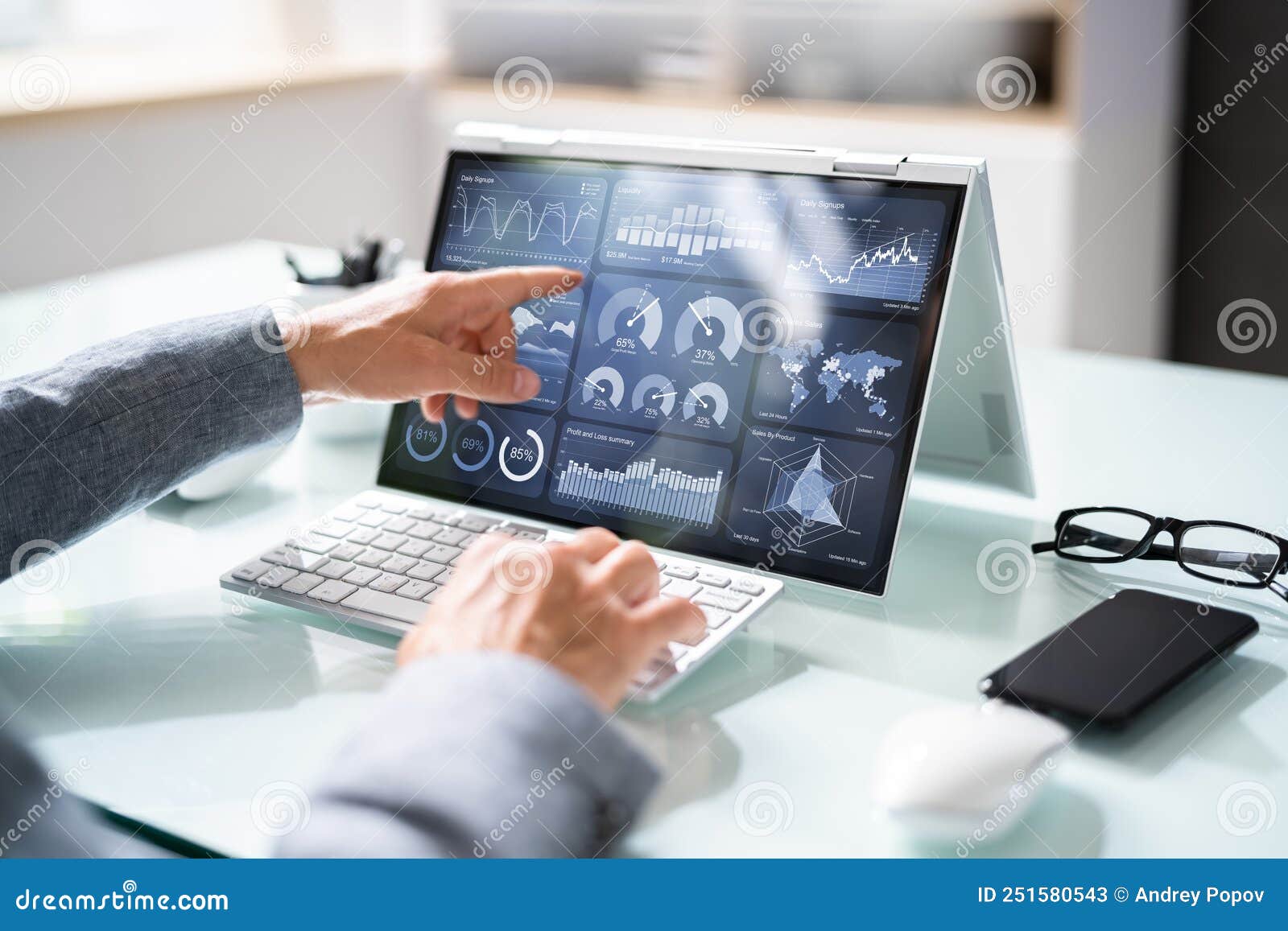 Financial Data Analyst Male Stock Image - Image of tablet, male: 251580543