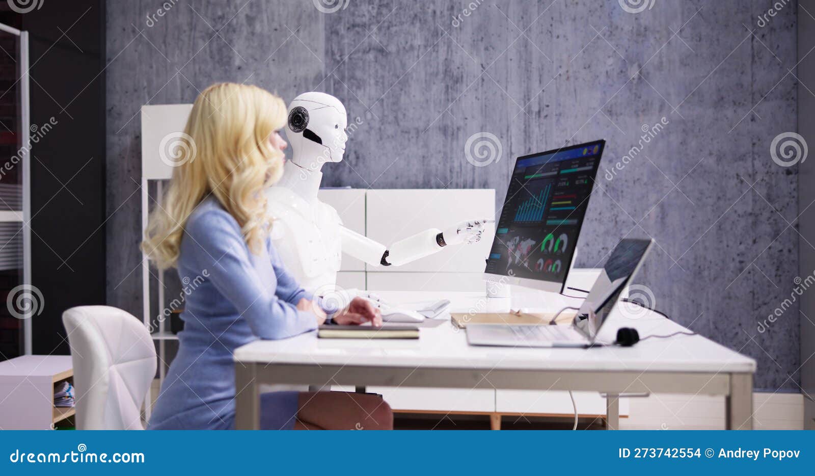 Financial Data Analyst Using AI Technology Stock Photo - Image of ...