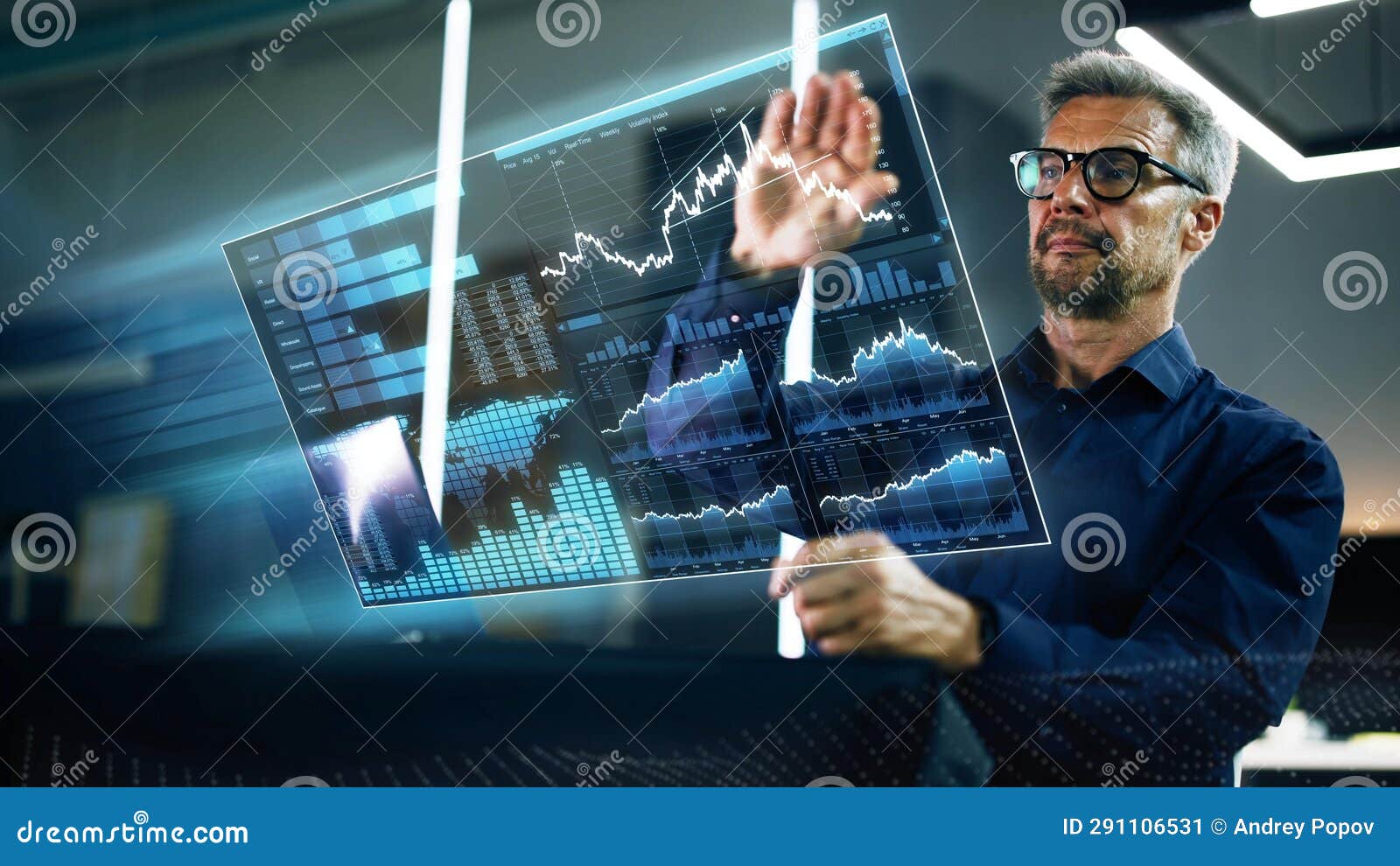 Financial Data Analyst stock image. Image of market - 291106531