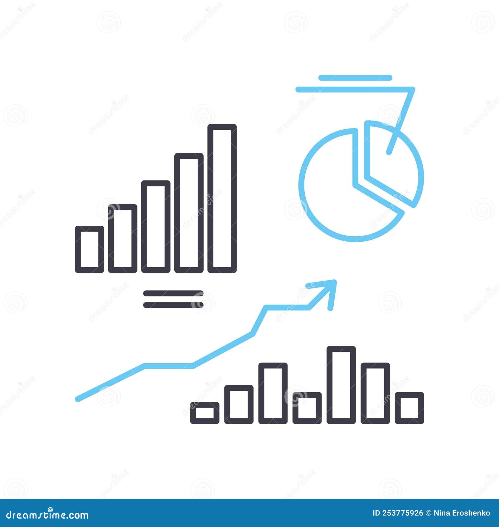 Financial Data Analytics Line Icon, Outline Symbol, Vector Illustration ...
