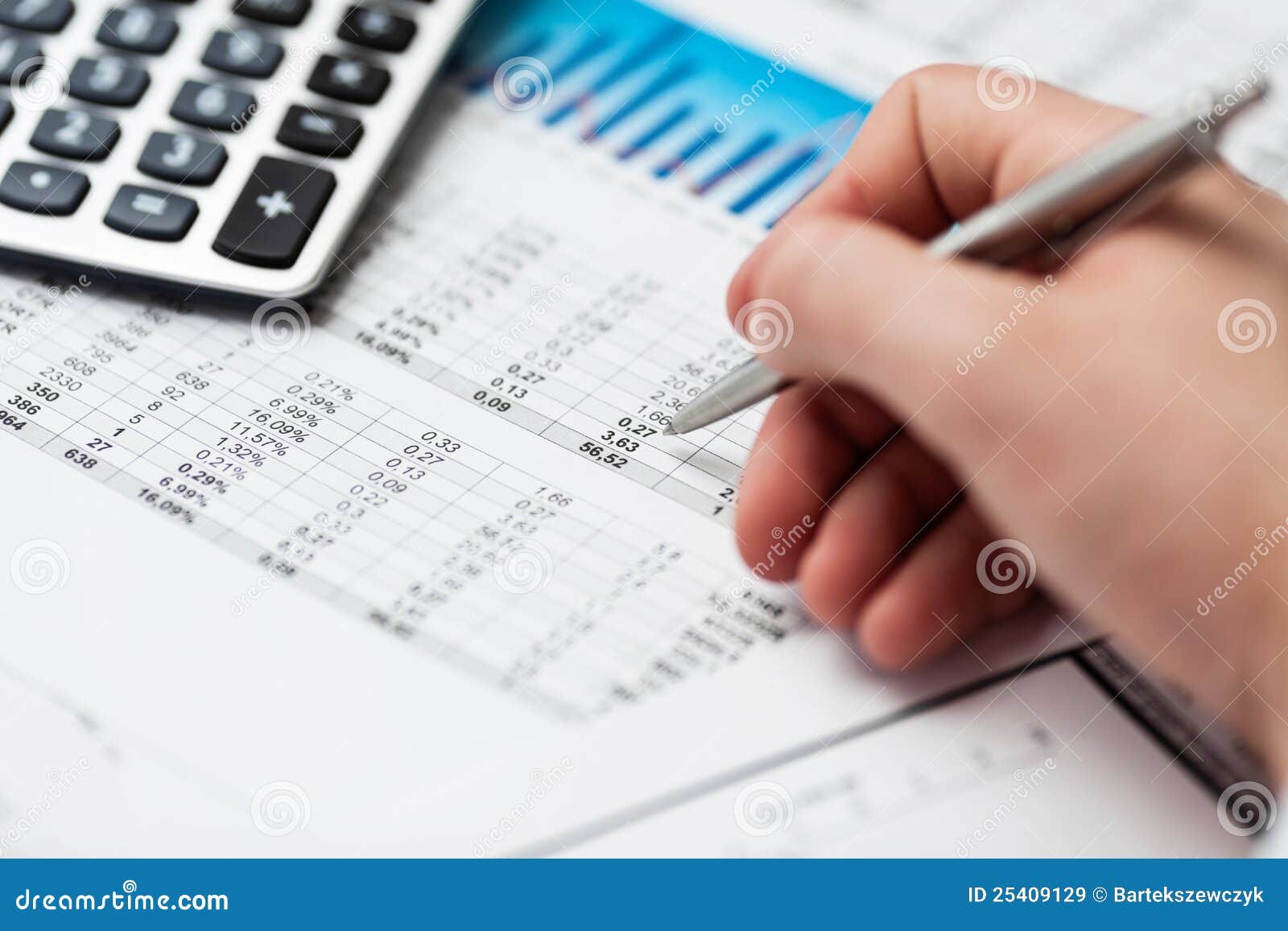 Financial Data Analyzing. Counting on Calculator Stock Image - Image of ...