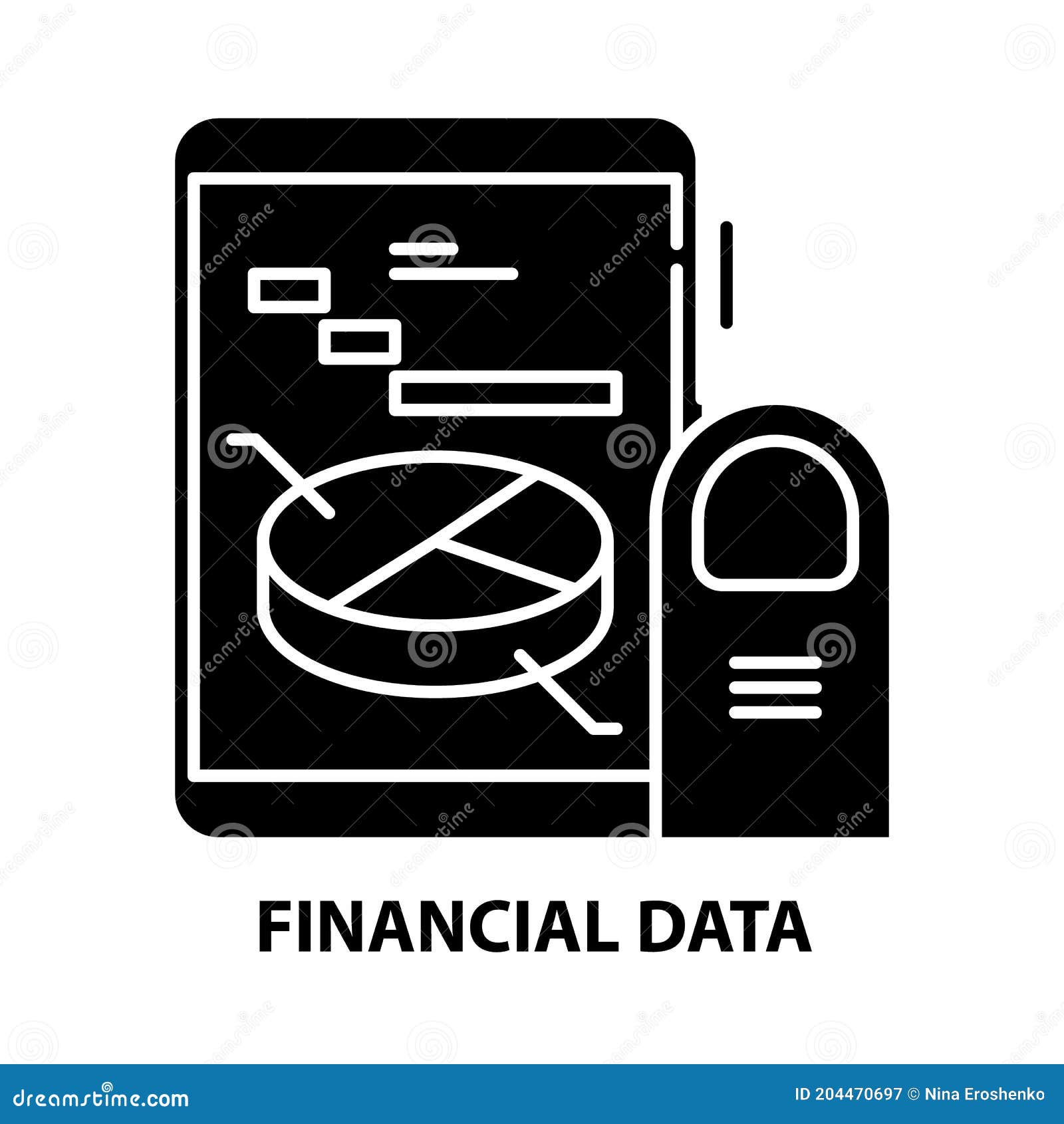 Financial Data Icon, Black Vector Sign with Editable Strokes, Concept ...