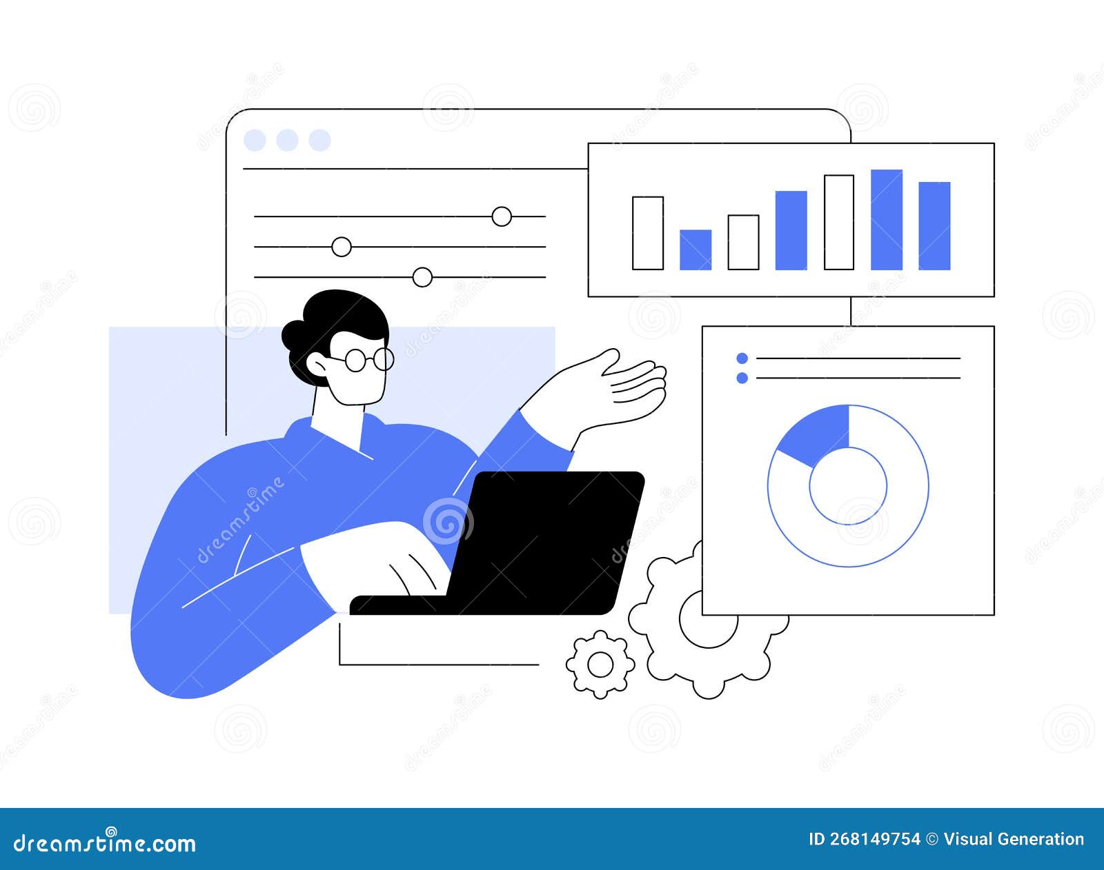 Financial Data Management Abstract Concept Vector Illustration. Stock ...