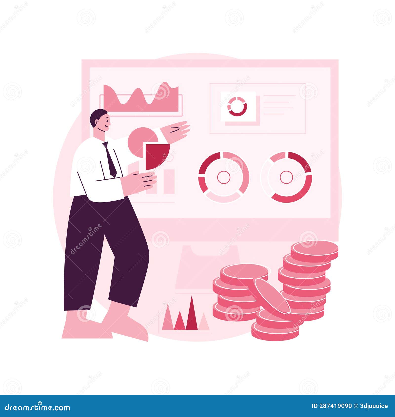 Financial Data Management Abstract Concept Vector Illustration. Stock ...