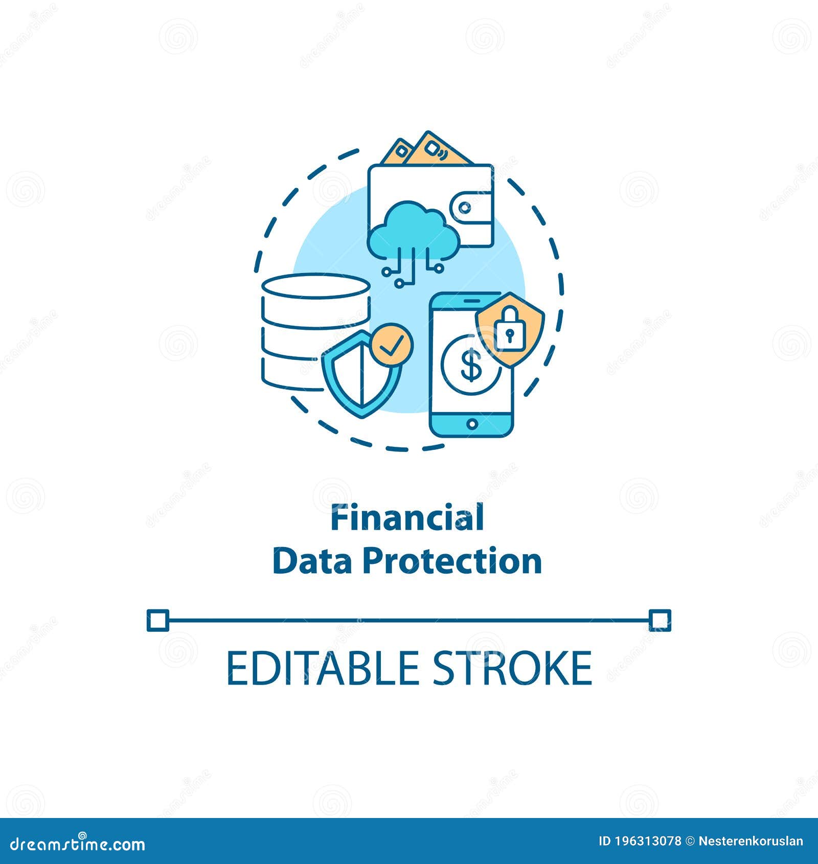 Financial Data Protection Concept Icon Stock Vector - Illustration of ...