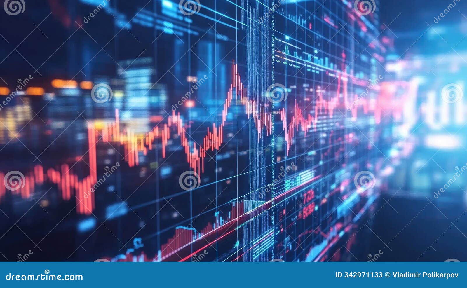 Financial Data on a Screen with Trading Information and Graphs Stock ...