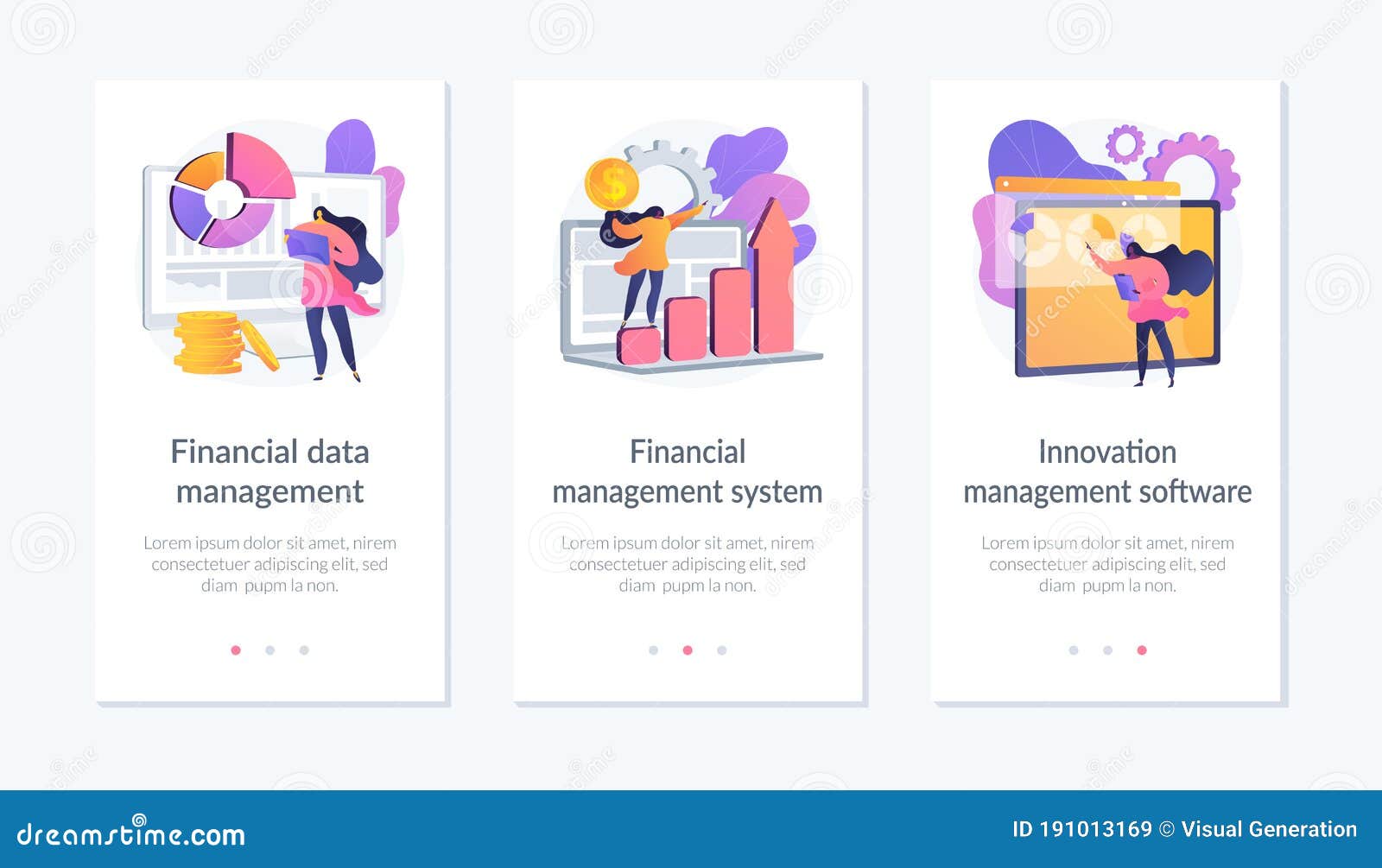 Financial and it Data Software App Interface Template. Stock Vector ...