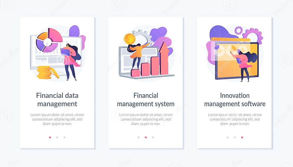 Financial and it Data Software App Interface Template. Stock Vector ...