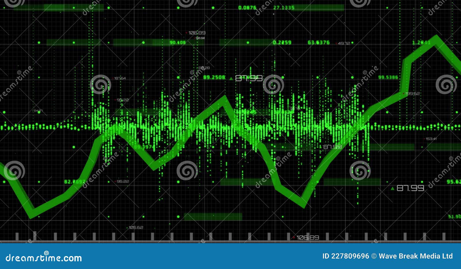 Financial Data and Statistical Data Processing Against Black Background ...