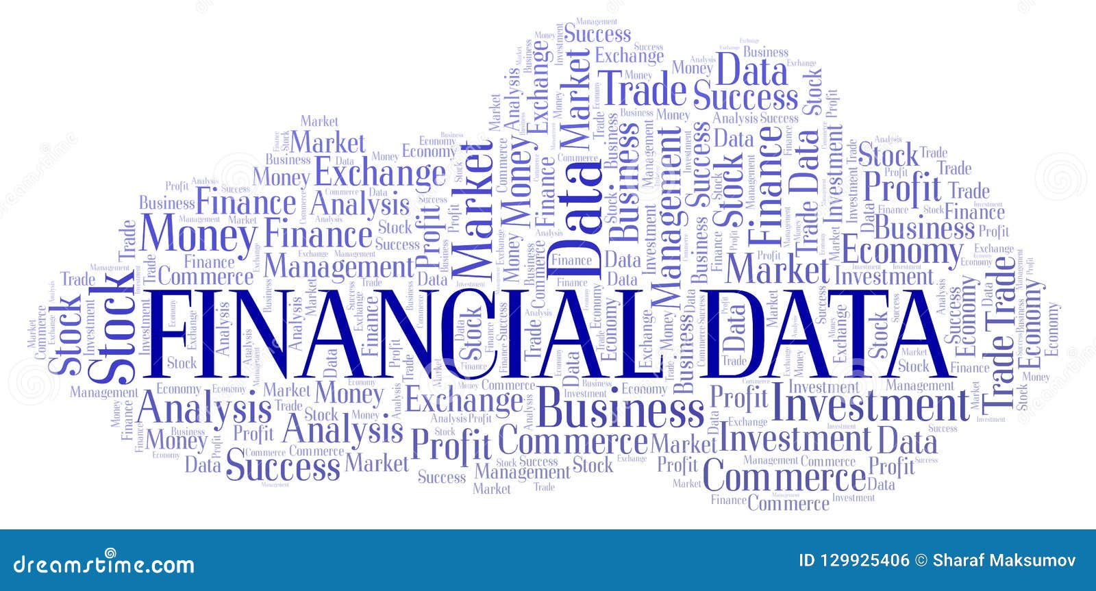 Financial Data word cloud. stock illustration. Illustration of print ...