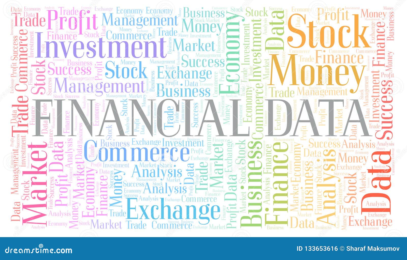 Financial Data word cloud stock illustration. Illustration of rendering ...