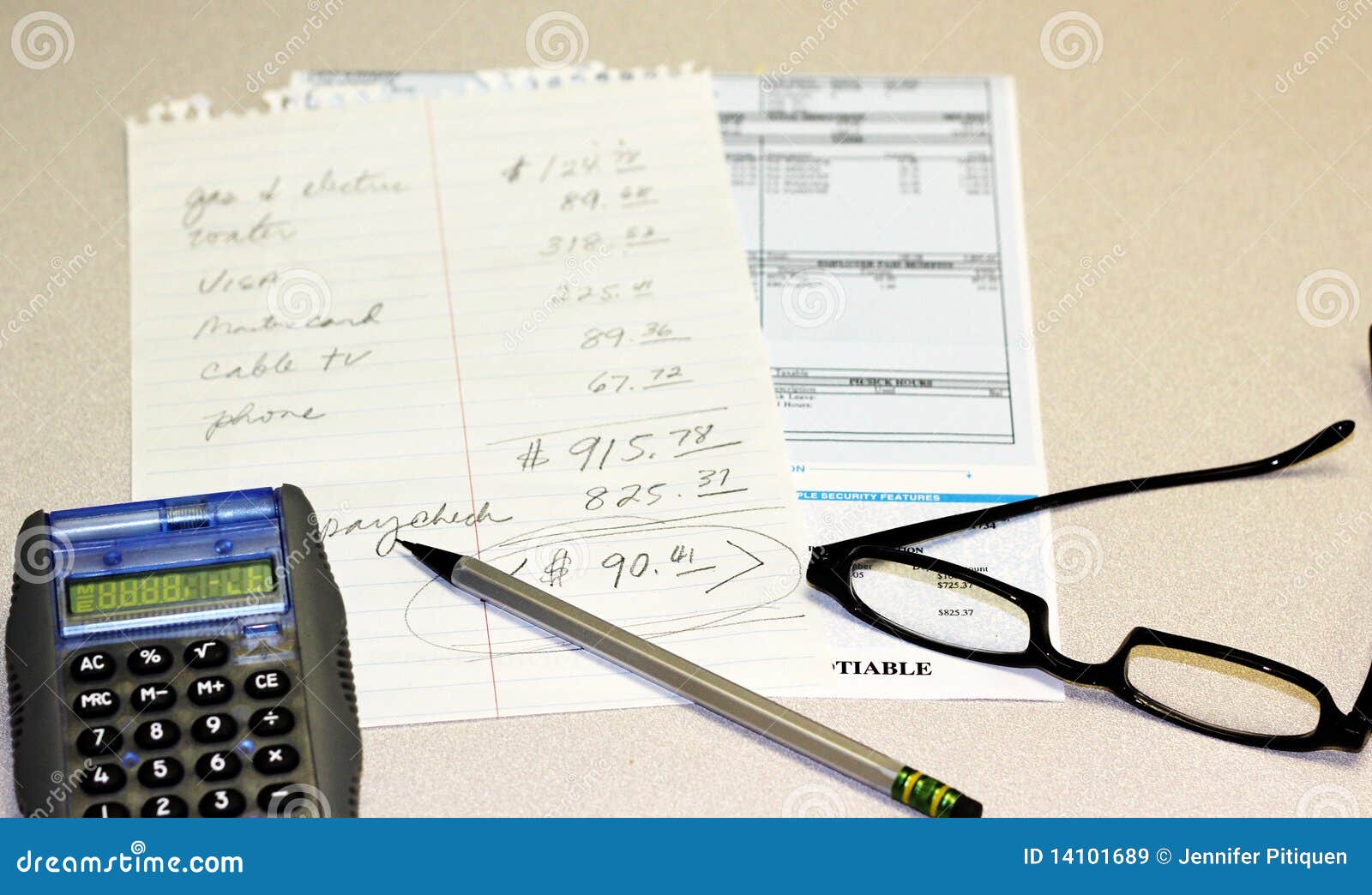 Financial deficit stock image. Image of reading, handwritten - 14101689