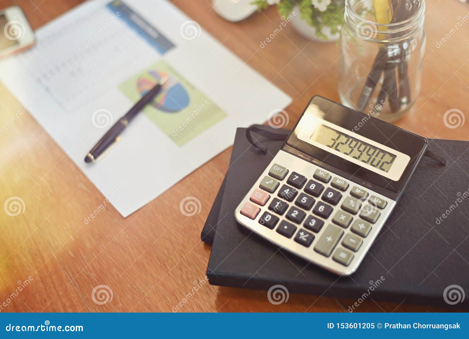 Financial Desk : Calculator on Business Office Desk Stock Image - Image ...