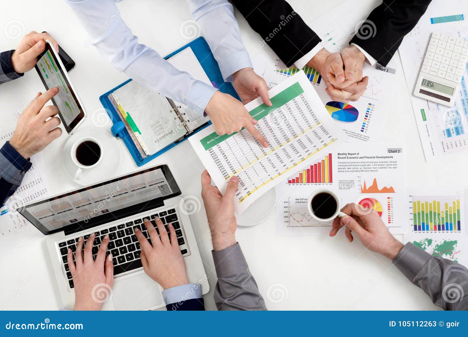 Financial Discussion Concept from Above Stock Image - Image of body ...