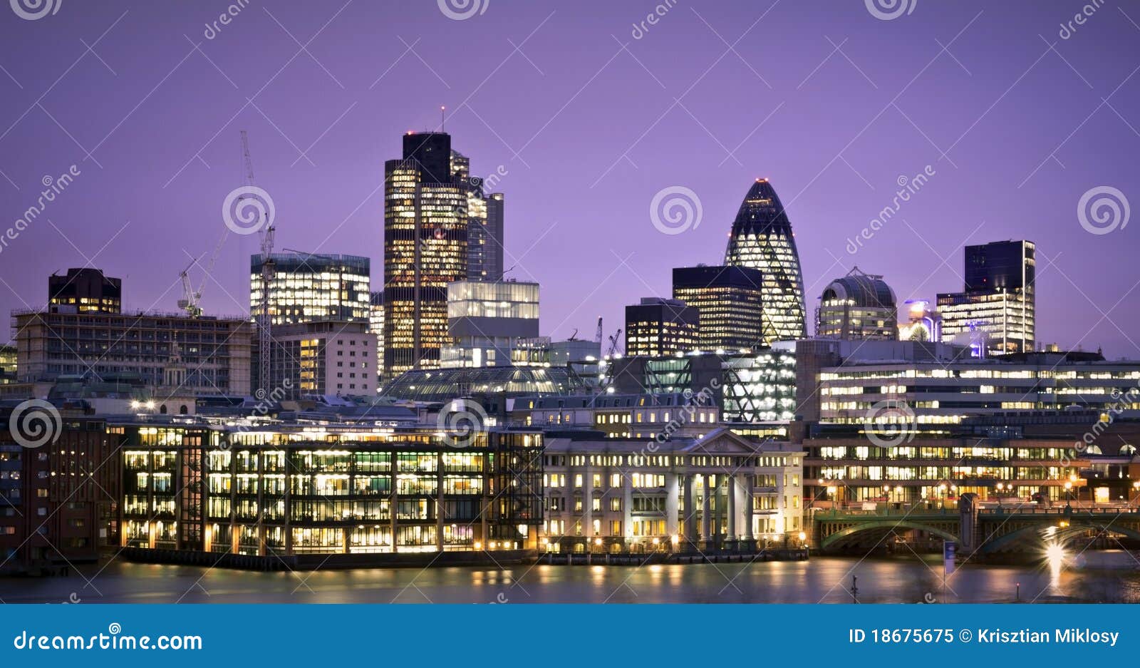 Financial District of London Stock Image - Image of dusk, district ...