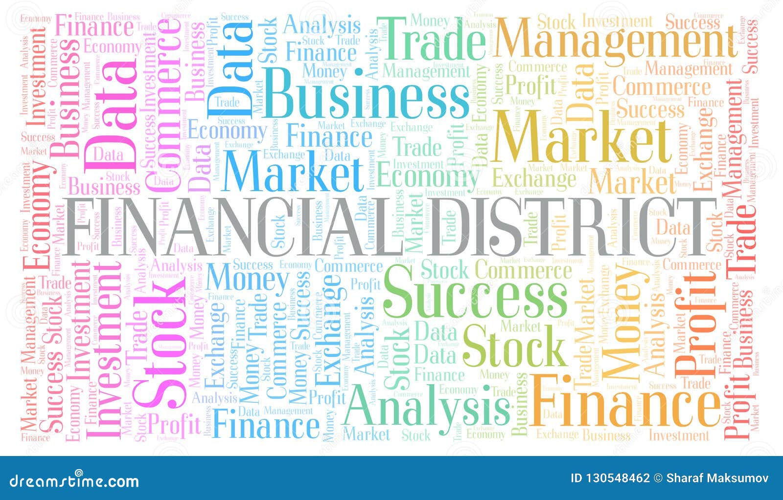 Financial District Word Cloud. Stock Illustration - Illustration of ...