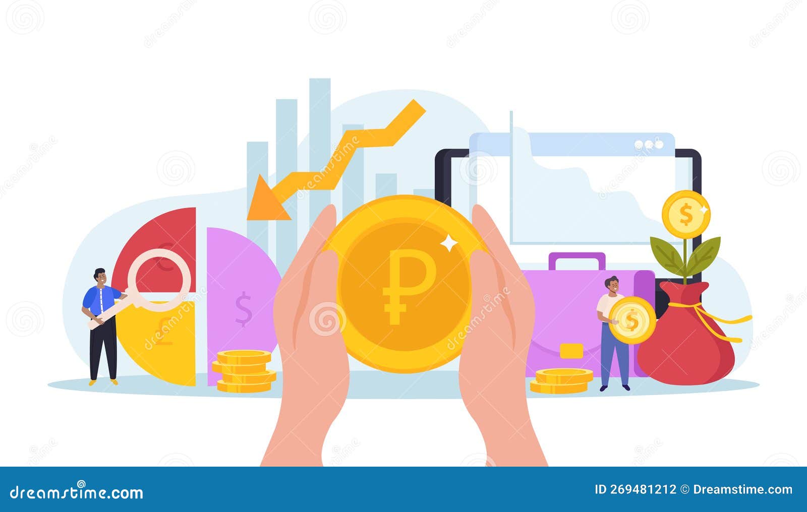 Financial Diversification Strategy Composition Stock Vector ...