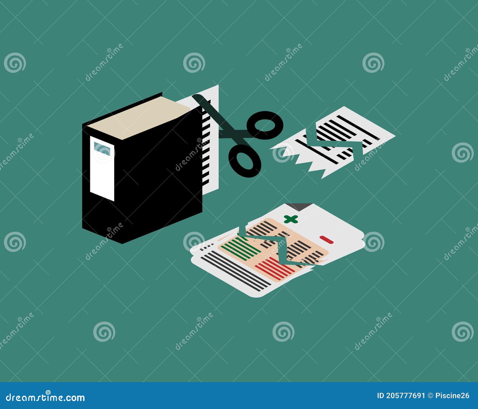 Financial Document Destruction or Shredding Vector Stock Vector ...