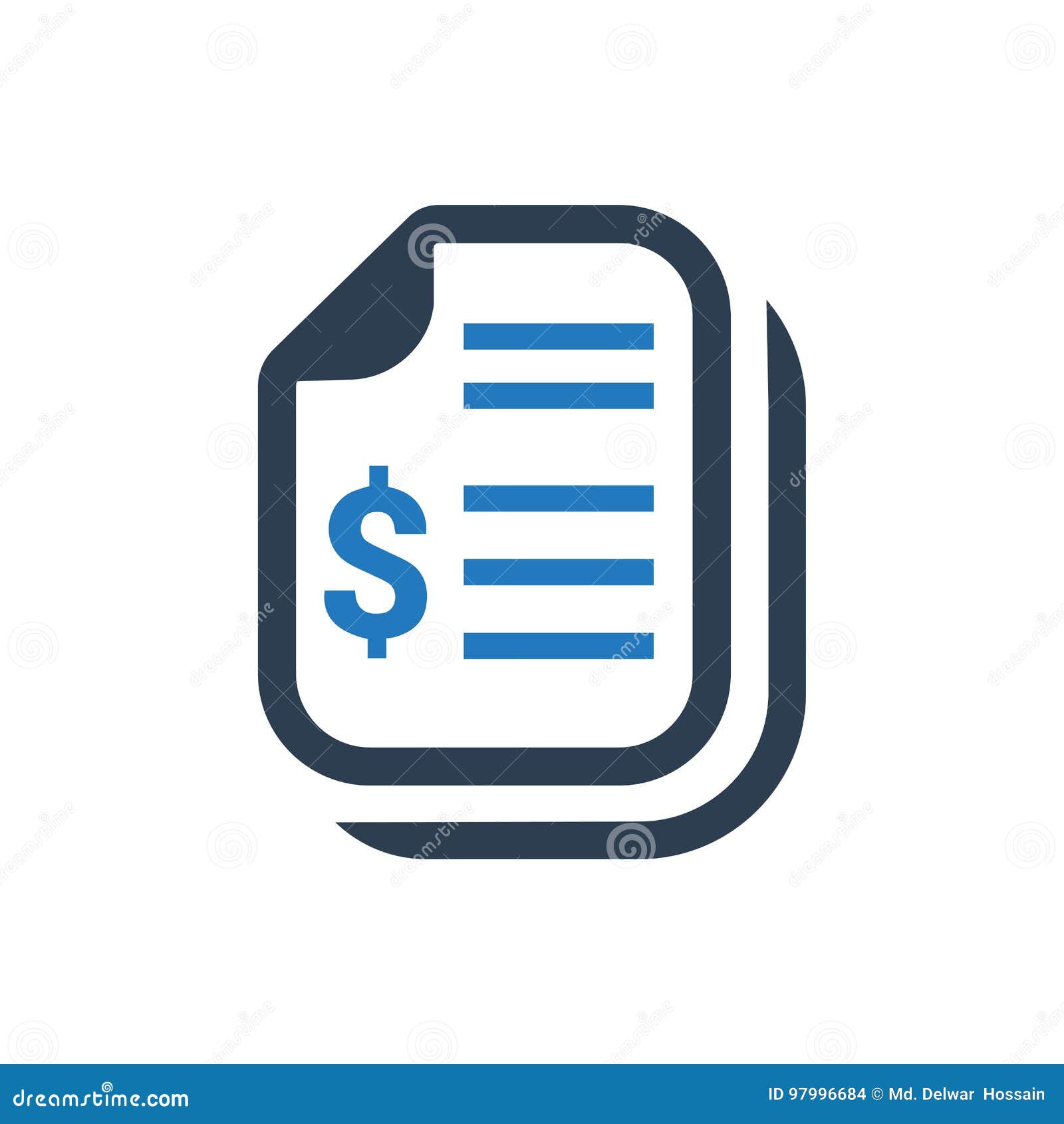 Financial Document Icon stock vector. Illustration of file - 97996684