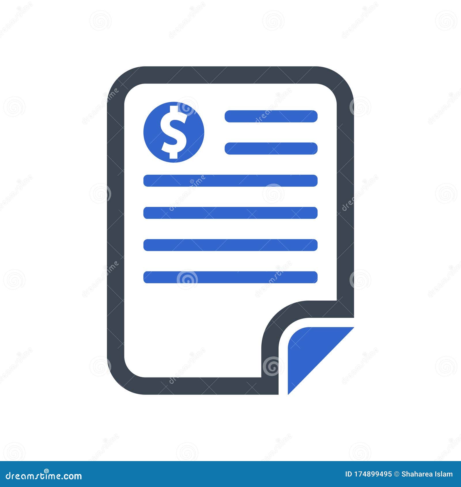 Financial Document Icon stock vector. Illustration of simple - 174899495