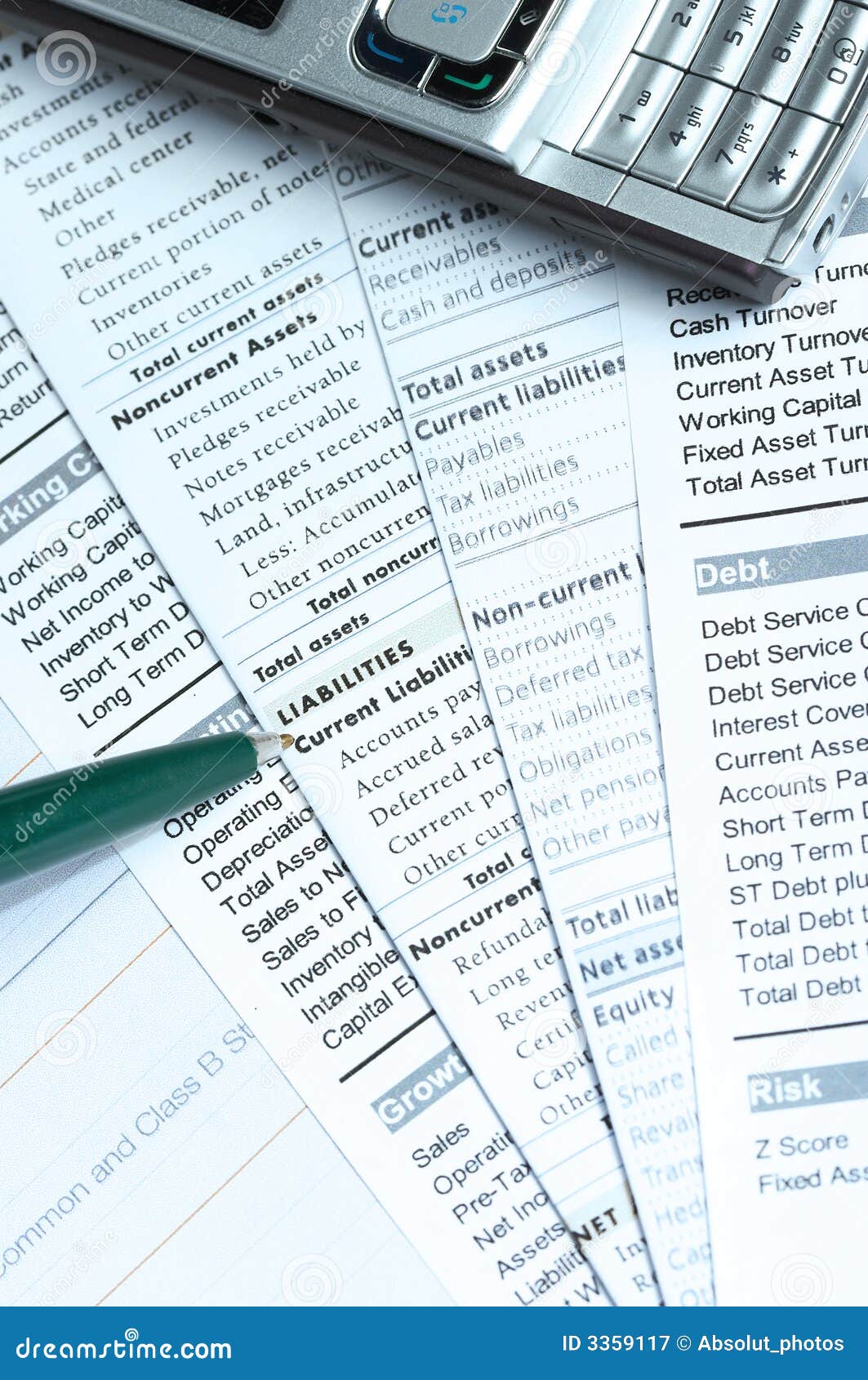 Financial Documents, With Green Cubes Arranged In A Column Graph ... Financial Documents, With Green Cubes Arranged In A Column Graph ...
