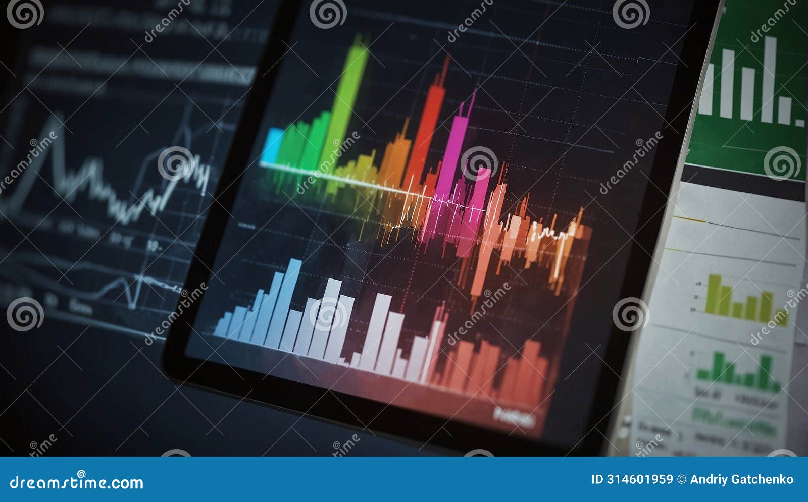 Financial and Economic Performance Indicators are Shown on Tablet ...