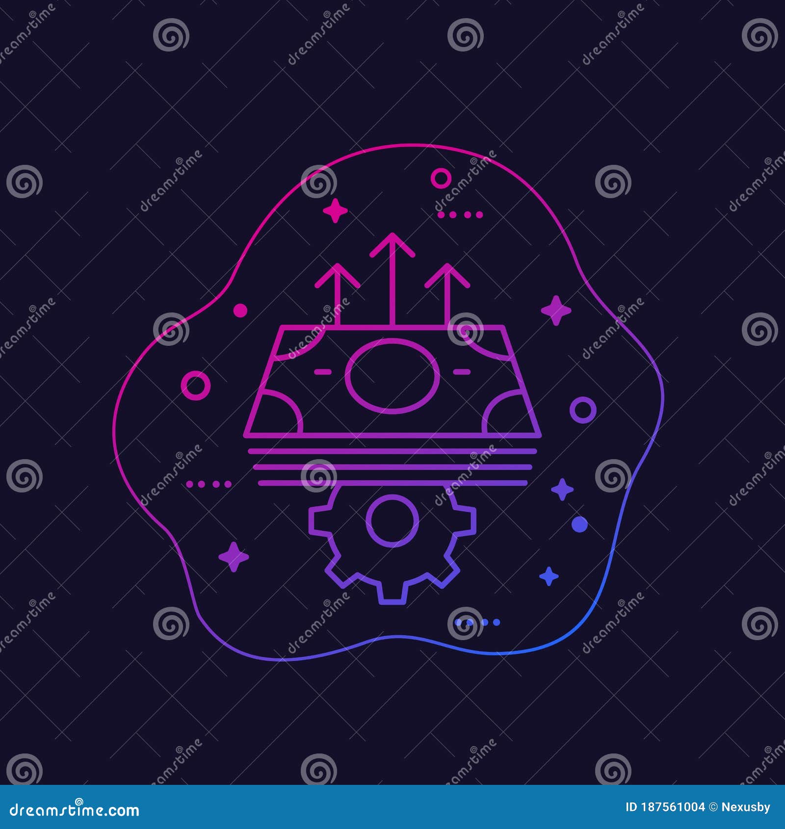 Financial Efficiency Growth, Linear Icon Stock Vector - Illustration of ...