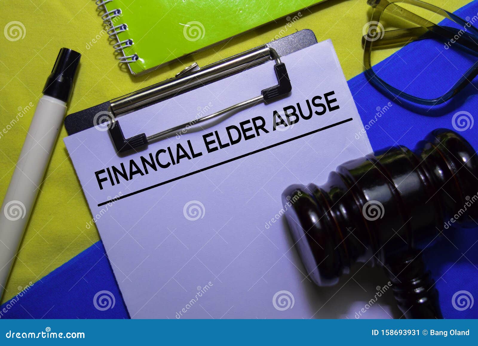 Financial Elder Abuse Text on Document Form and Gavel Isolated on ...