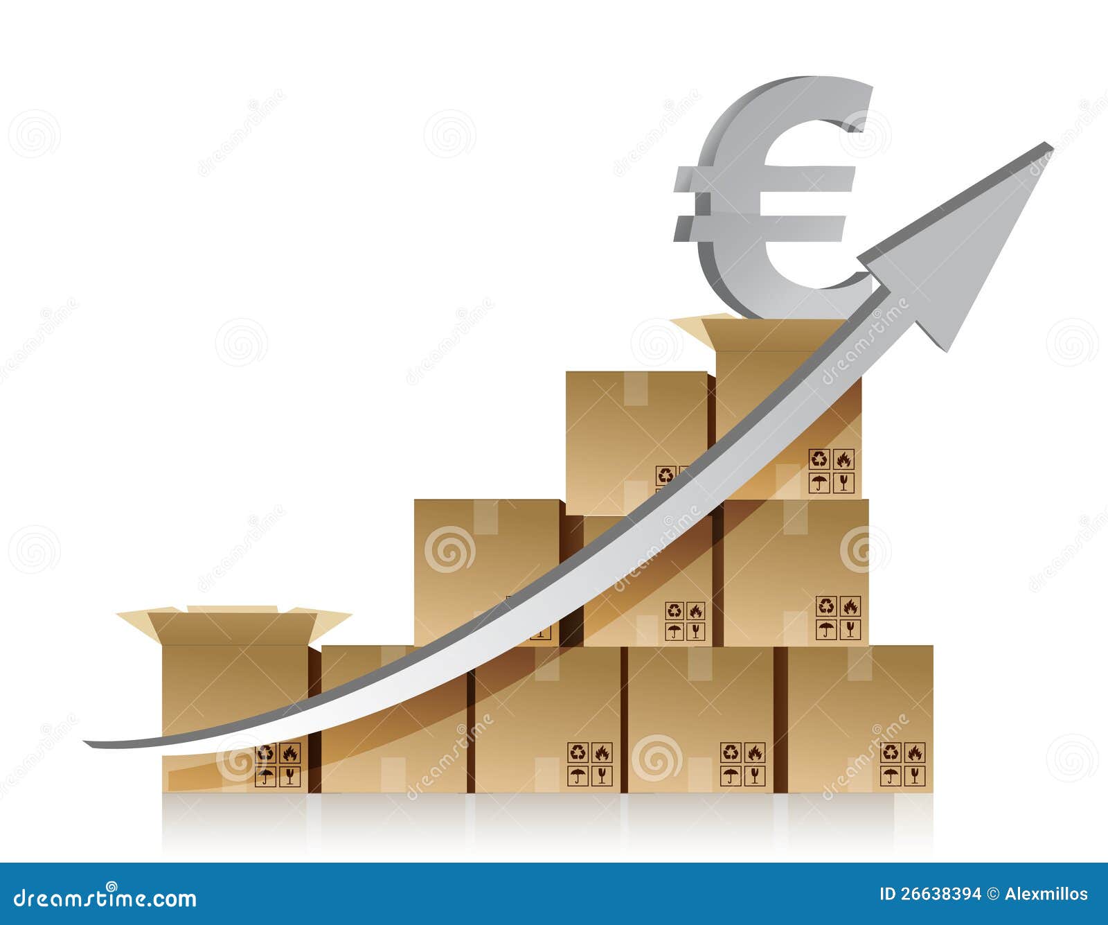 Financial Euro Box Graph Illustration Design Over Stock Illustration ...