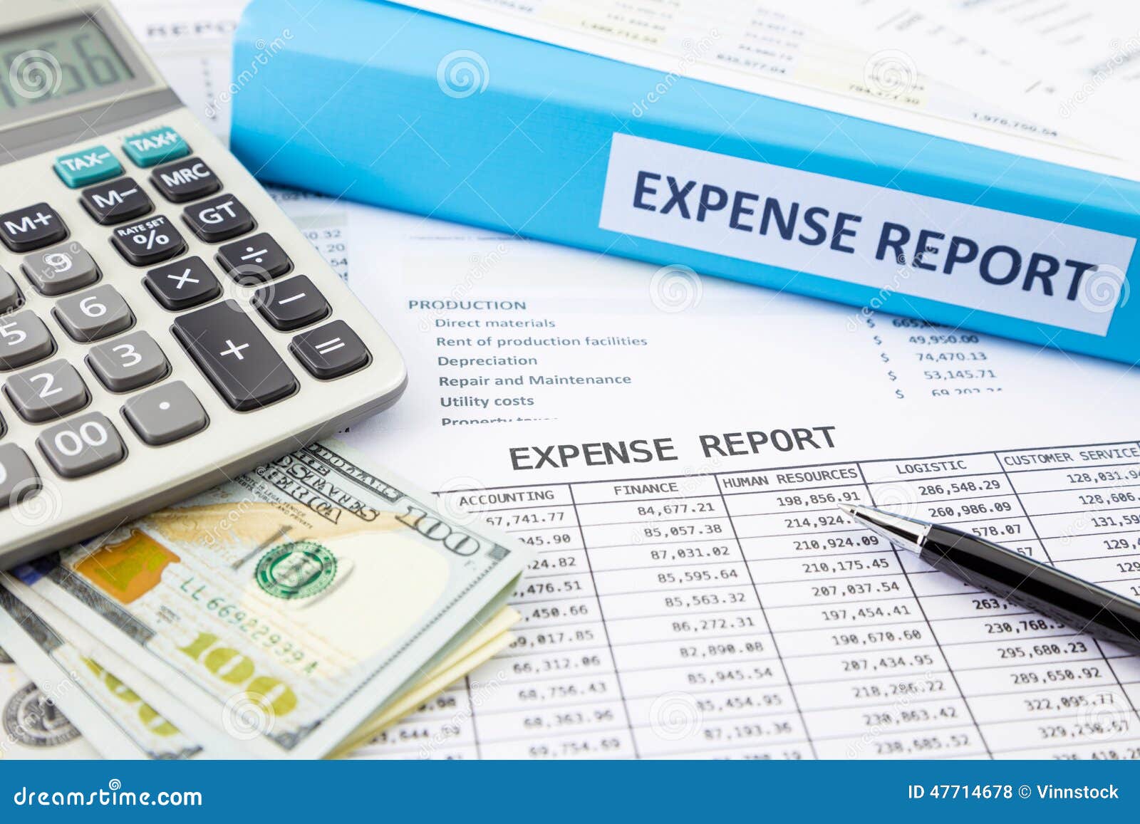 Financial Expense Report with Money Stock Photo - Image of annual ...