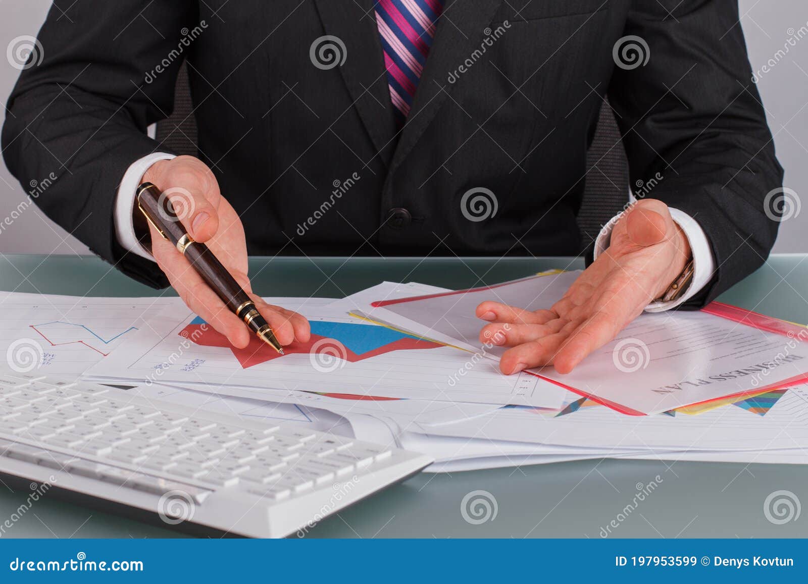 Financial Expert Analyzing Statistics Graphs Data. Stock Image - Image ...
