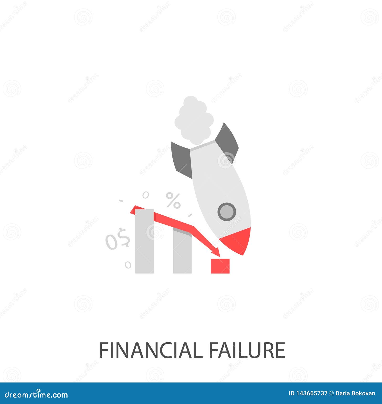 Financial Failure Icon Vector Stock Vector - Illustration of creative ...