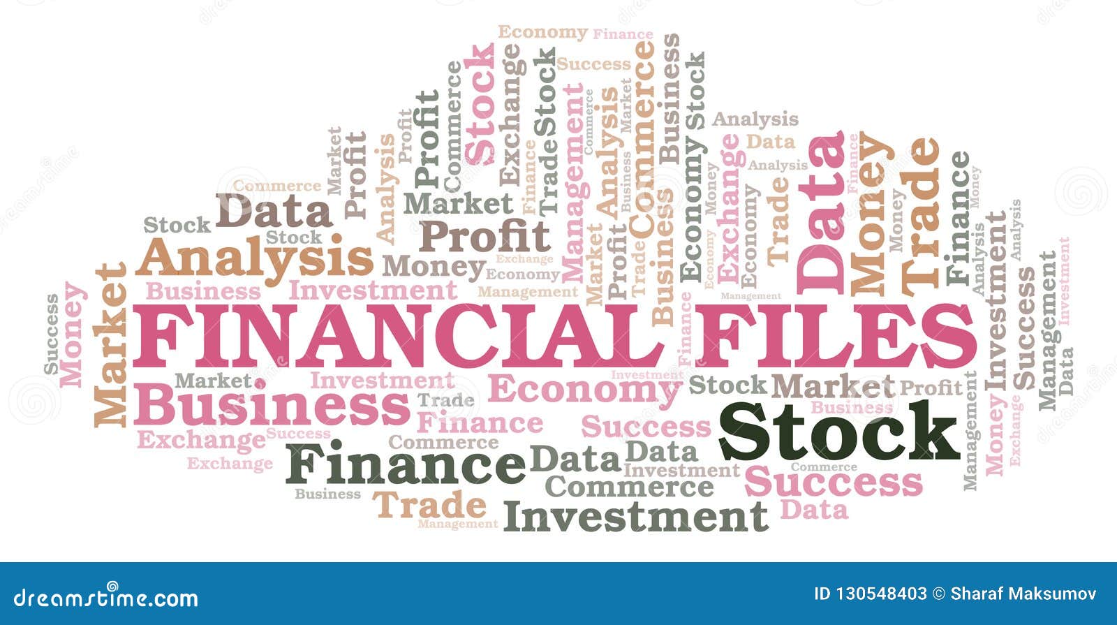 Financial Files Word Cloud. Stock Illustration - Illustration of ...