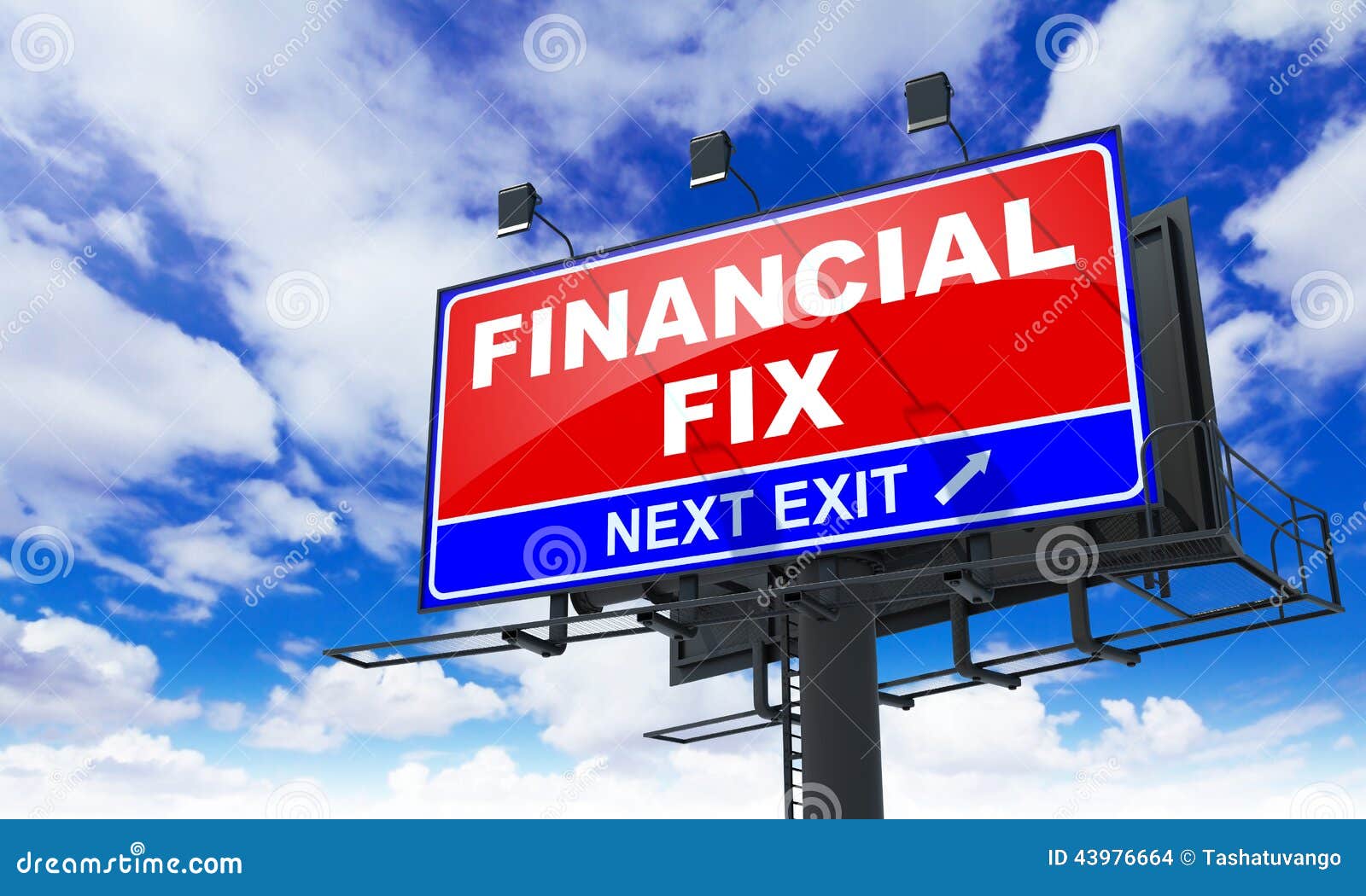 Financial Fix on Red Billboard. Stock Photo - Image of protocol ...